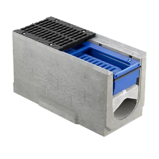 friwa-saba 3P HydroDrain Rinne Stirnwand NW 300 mit Ablauf DN 160 aus ...